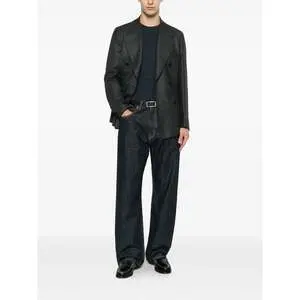 Tagliatore Grey Virgin Wool Double-breasted Blazer