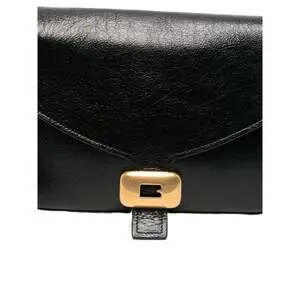 Balenciaga Calf Leather Shoulder Bag With B-buckle Detail - Black