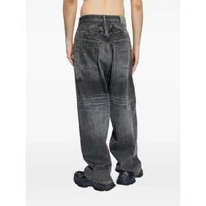 Balenciaga Grey Denim Wide-leg Jeans - Gray
