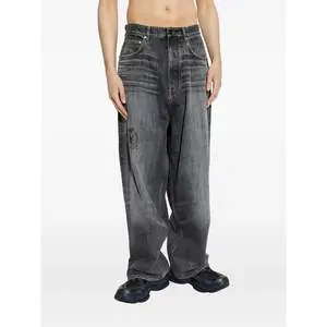Balenciaga Grey Denim Wide-leg Jeans - Gray
