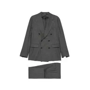 Tagliatore Grey Suits Double Breasted Suits
