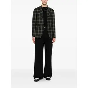 Tagliatore Grey Check Pattern Virgin Wool Blazer