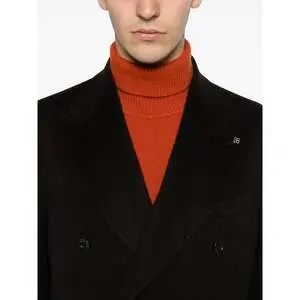 Tagliatore Double-breasted Peak Lapel Cashmere Blazer - Brown