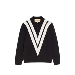 Valentino Garavani Wool V-inlay Polo Jumper