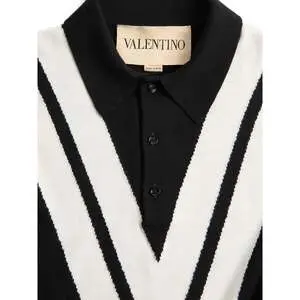 Valentino Garavani Wool V-inlay Polo Jumper
