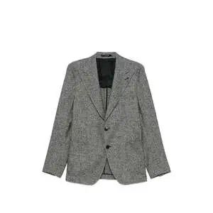Tagliatore Grey Houndstooth Blazer - Gray