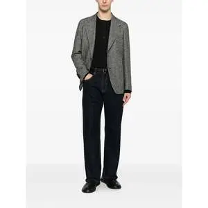 Tagliatore Grey Houndstooth Blazer - Gray