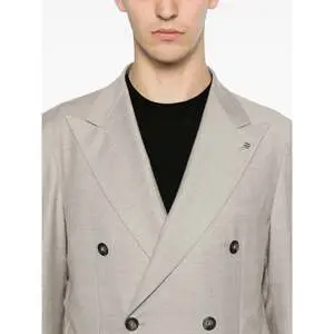 Tagliatore Grey Peak Lapel Double Breasted Blazer