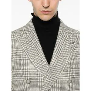 Tagliatore Double-breasted Peak Lapel Blazer With Logo Pin - White