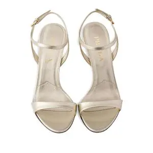 Prada Tone Leather Strappy Sandals - Gold