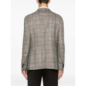 Tagliatore Checked Virgin Wool Blazer With Notched Lapels