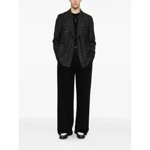 Tagliatore Double-breasted Peak Lapel Textured Blazer - Gray