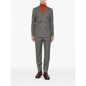 Tagliatore Grey Suits Double Breasted Suits - Gray
