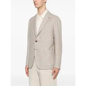 Tagliatore Houndstooth Blazer - Cream