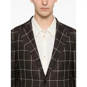 Tagliatore Checked Blazer - Brown