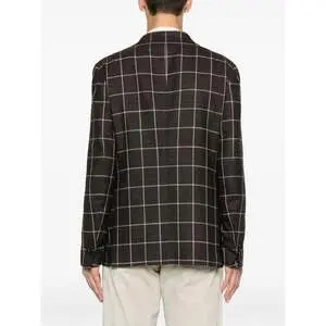 Tagliatore Checked Blazer - Brown