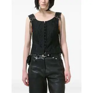 Our Legacy Floral Lace Overlay Vest With Tie-fastening Straps