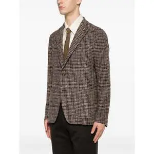 Tagliatore Houndstooth Blazer - Brown