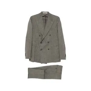 Tagliatore Grey Suits Double Breasted Suits - Gray