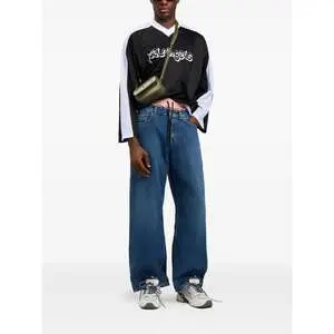Palm Angels Wide Leg Denim Jeans