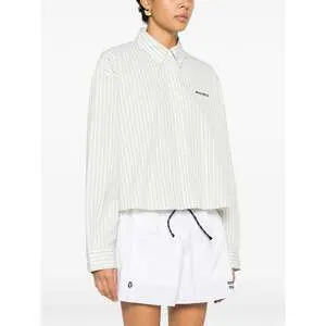 Miu Miu Striped Cotton Cropped Shirt