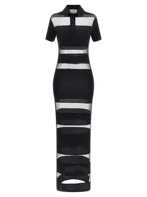 Coperni Striped Sheer Polo Dress