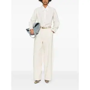 LEMAIRE Silk And Cotton Blend Long Sleeve Shirt - Cream