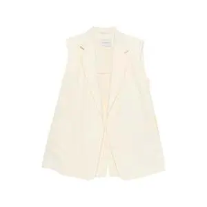 Sportmax SPORTMAX Sleeveless Notched Lapel Waistcoat Cream