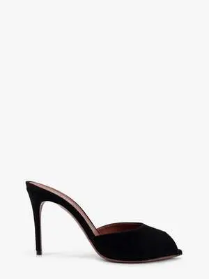 Paris Texas Vera Suede Peep-toe High Heel Sandals - Black