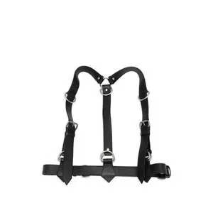 VIVIENNE WESTWOOD Grained Leather Harness Belt With Silver-tone Hardware