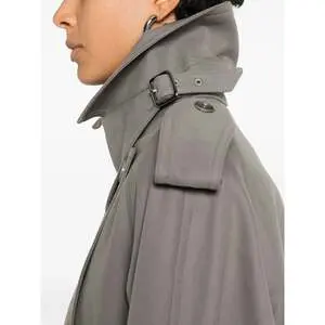 Max Mara Grey Double-breasted Trench Coat - Gray