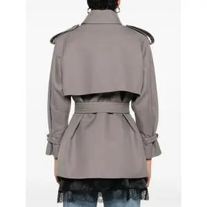 Max Mara Grey Double-breasted Trench Coat - Gray