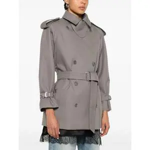 Max Mara Grey Double-breasted Trench Coat - Gray