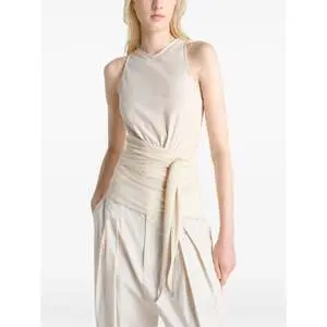 LEMAIRE Sleeveless Draped Wrap Top With Tie Detail