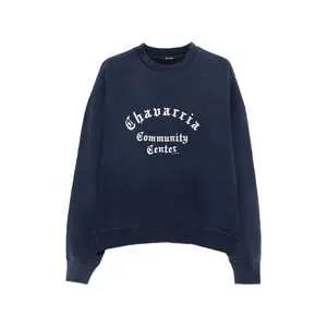 WILLY CHAVARRIA Printed Crew Neck Long Sleeve Sweater