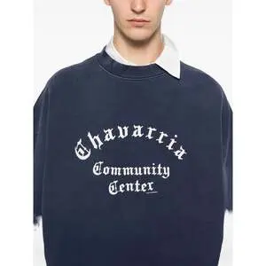 WILLY CHAVARRIA Printed Crew Neck Long Sleeve Sweater