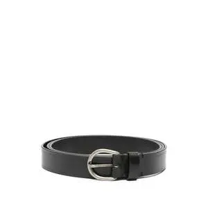 ANN DEMEULEMEESTER Smooth Calfskin Leather Belt With Silver-tone Buckle - Black