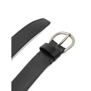 ANN DEMEULEMEESTER Smooth Calfskin Leather Belt With Silver-tone Buckle
