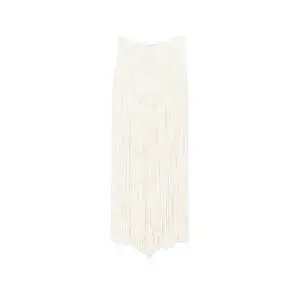Alaïa Off-white Woven Fringe Trousers - Cream