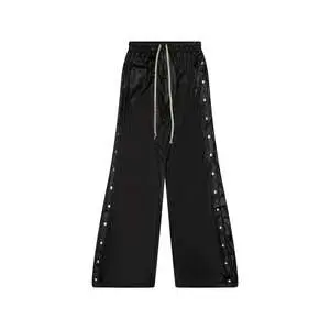 Rick Owens Wide-leg Trousers With Side Snap Buttons - Black