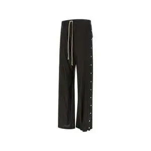 Rick Owens Wide-leg Trousers With Side Snap Buttons - Black