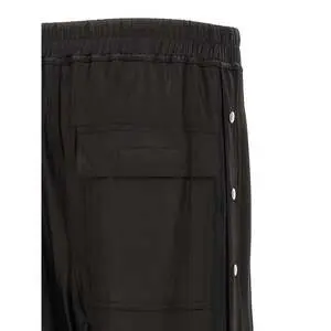 Rick Owens Wide-leg Trousers With Side Snap Buttons - Black