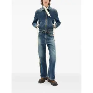 ANN DEMEULEMEESTER Denim Wide-leg Jeans With Side Stripe
