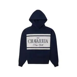 WILLY CHAVARRIA Navy Embroidered Logo Hoodie - Blue