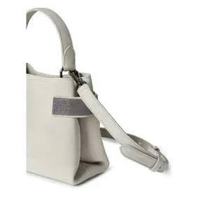 Brunello Cucinelli Calf Leather Tote Bag With Monili Chain Detail