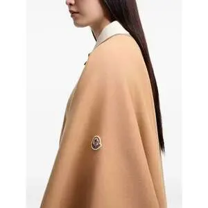 Moncler Beige Bow Detail Cape - Cream