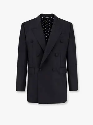 Dolce & Gabbana Double-breasted Virgin Wool Blazer - Multicolor