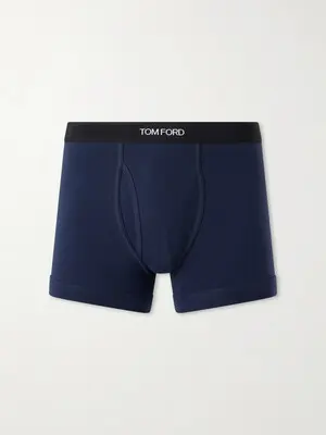 TOM FORD Stretch Cotton-blend Jersey Boxer Briefs - Blue