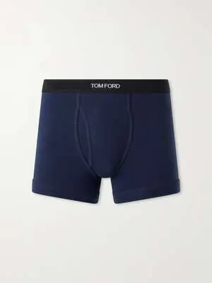 TOM FORD TOM FORD - Stretch Cotton-Blend Jersey Boxer Briefs - Men - Blue - S Navy