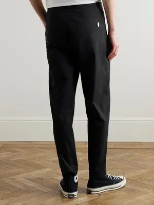 Folk Assembly" Straight-leg Pleated Cotton-blend Seersucker Trousers